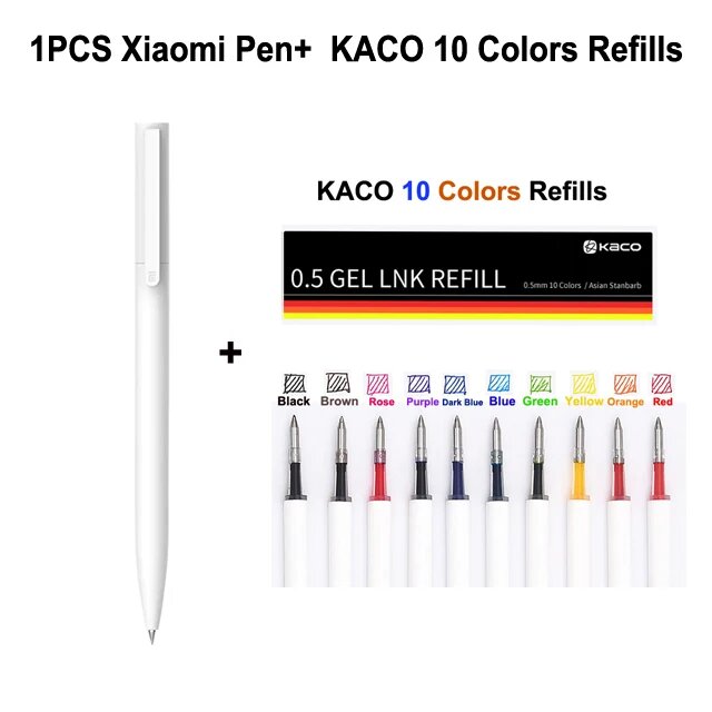 Ручка Xiaomi Pen+ Kaco 10 цветов, перезаполнение