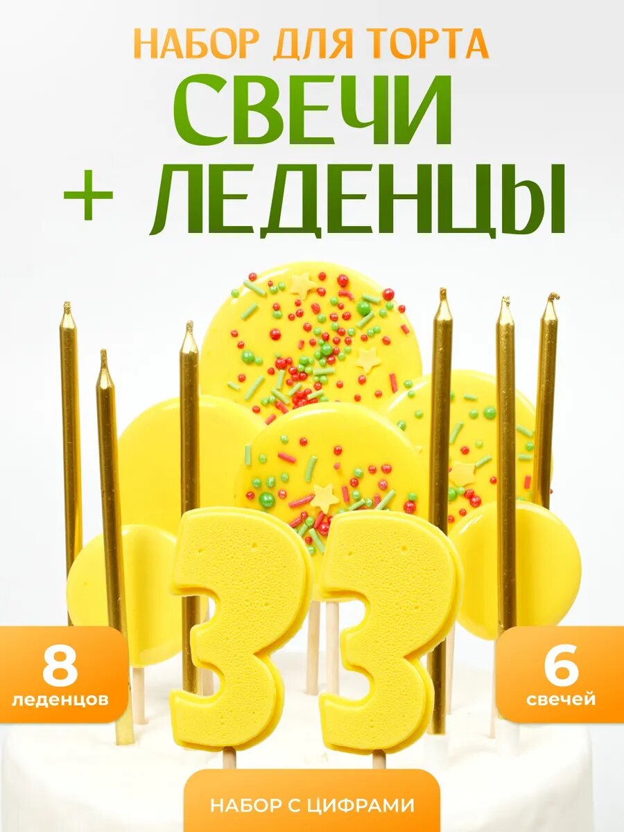 Свечи для торта. Цифра 33