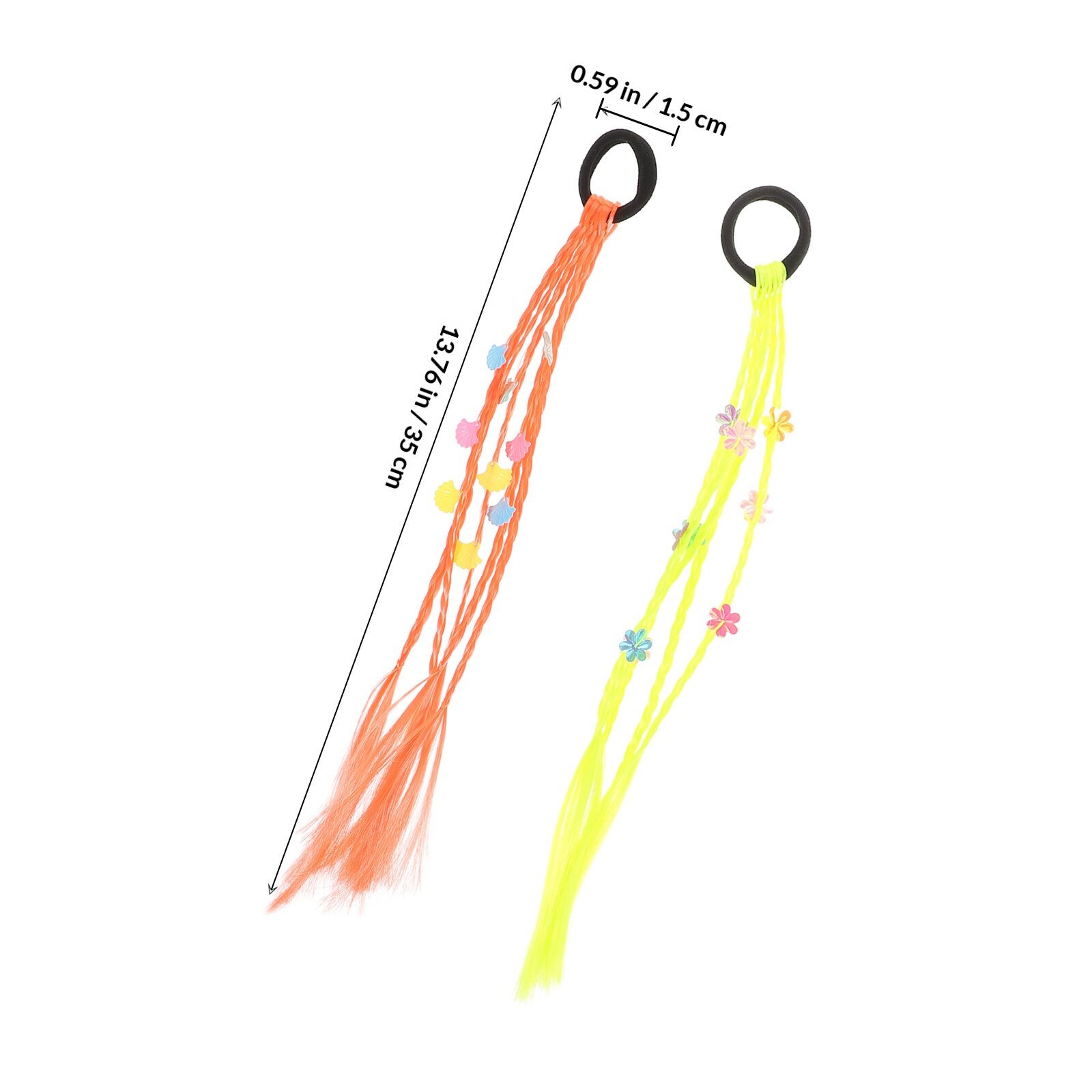 6 Пcs Яркие Волосы Для Детей С Цветными Косами РAINBOW Hair Extensions 35.00X1.50X0.30Cm