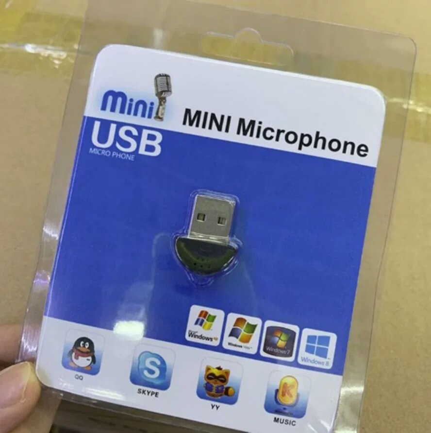 USB мини-конденсаторный микрофон для ноутбука, чата и записи - Черный