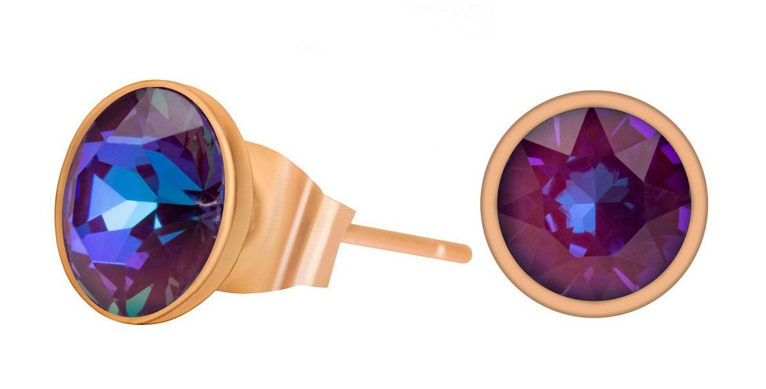 Серьги пусеты Fiore Luna, кристалл, кристаллы Swarovski