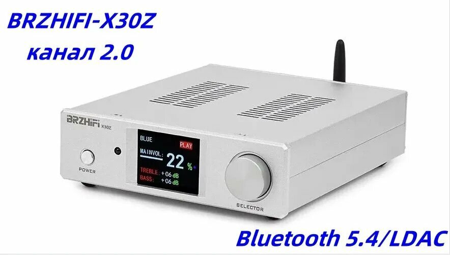 X30Z Аудиофильский Hi-Fi усилитель TPA3255 Home Bluetooth 5.4 300 Вт+300 Вт, белый