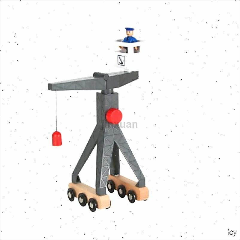 Эксклюзивный магнитный подъемный кран с грузовой кабиной, деревянная железная дорога
