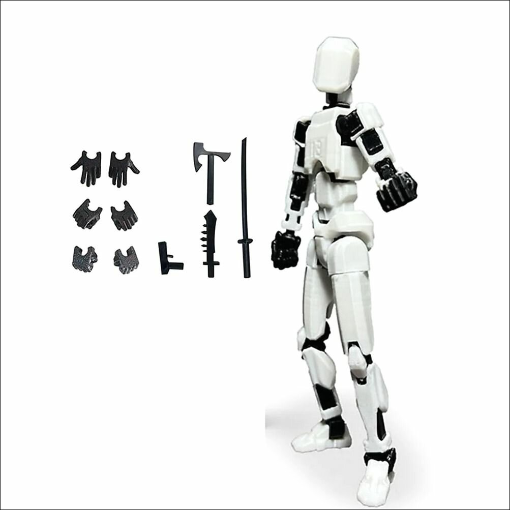 Фигурка Titan 13 Air Bound, многосуставная, подвижная, 3D печать, шарнирный робот Lucky 13, белый, 1 шт.