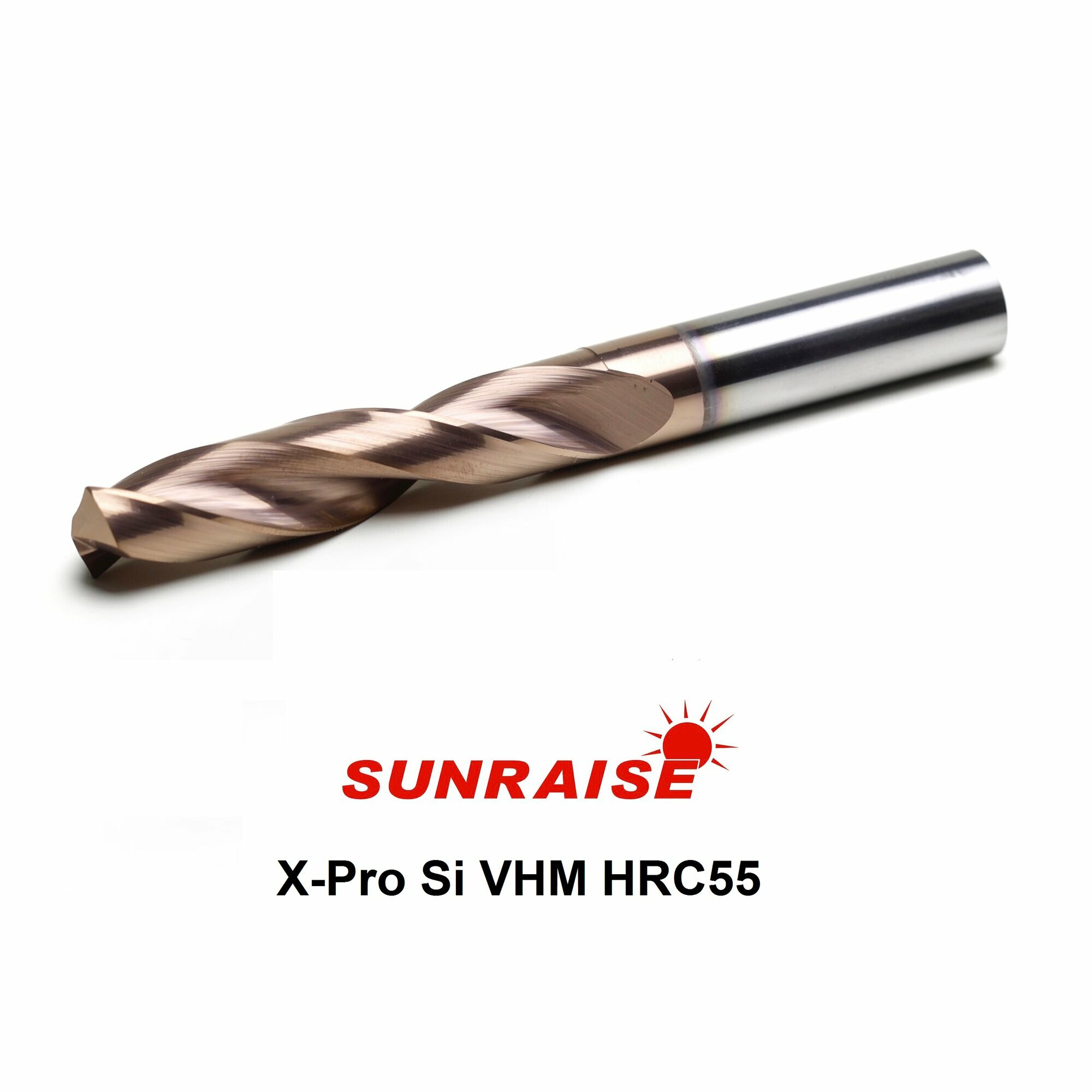Сверло твердосплавное, короткая серия D4.2 25х50мм VHM НRС55 с покрытием X-Pro Si Sunraise