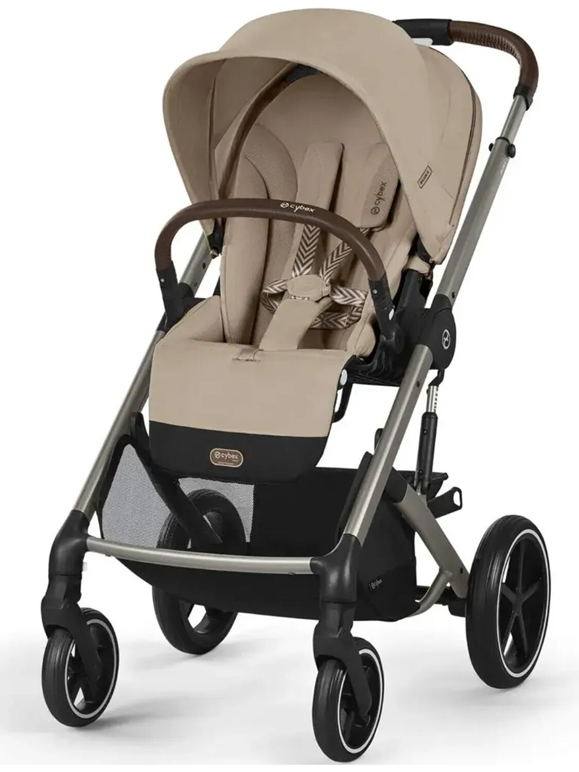 Коляска прогулочная Cybex Balios S Lux TPE Almond Beige с дождевиком