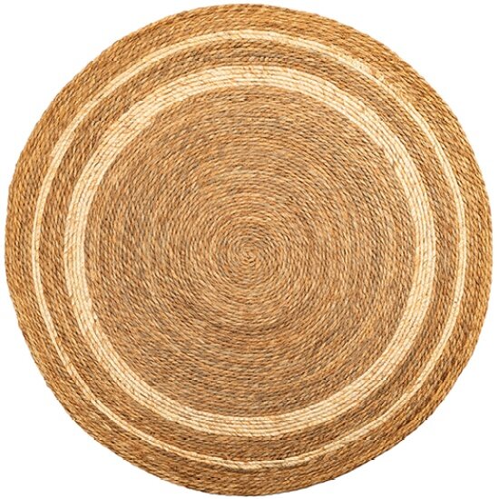 Коврик плетеный EL Casa 100х100х0,7 см, круглый, водный гиацинт (990770)