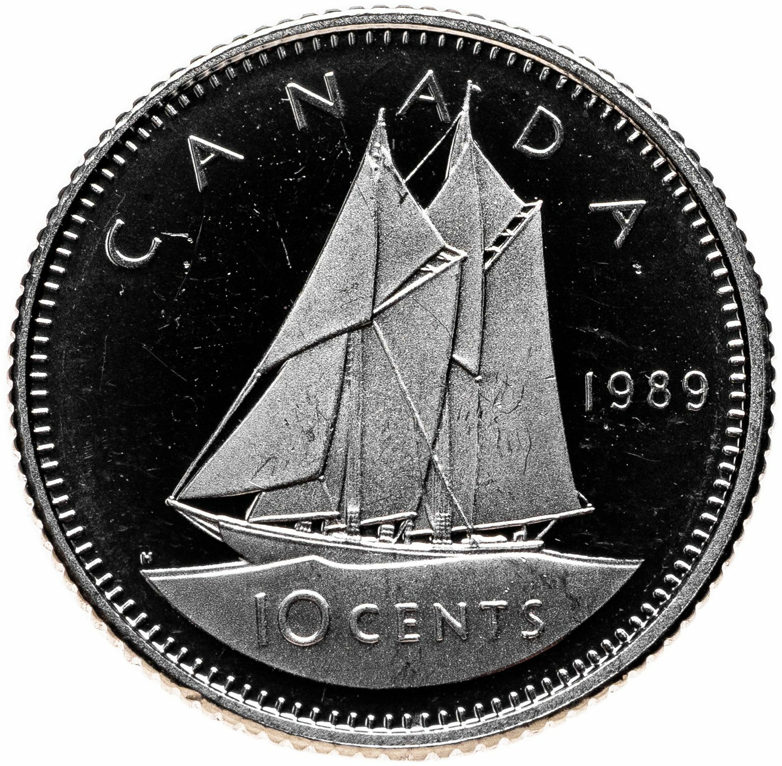 Канада 10 центов cents 1989, Никель, в сохранности Proof