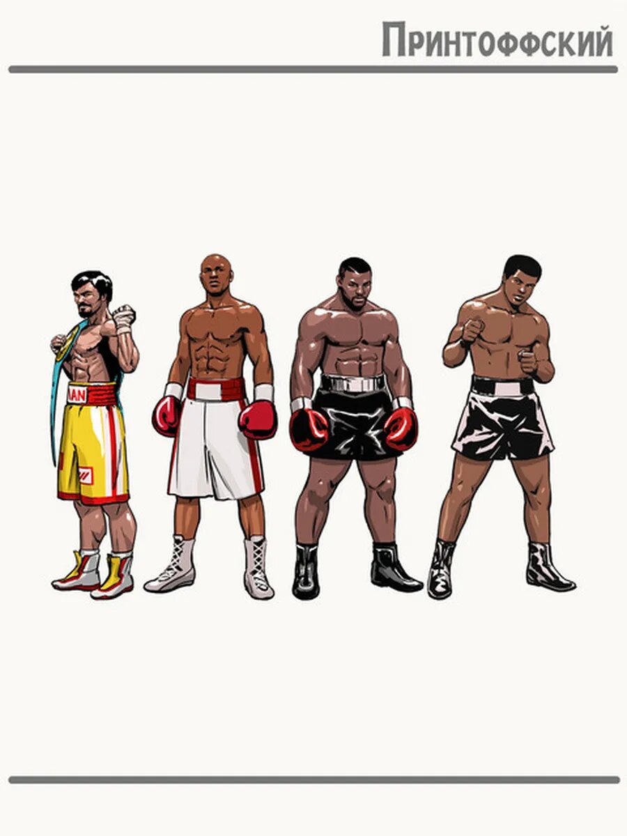 Термонаклейка для одежды и аксессуаров DTF-печать Легенды Бокса Legends Box
