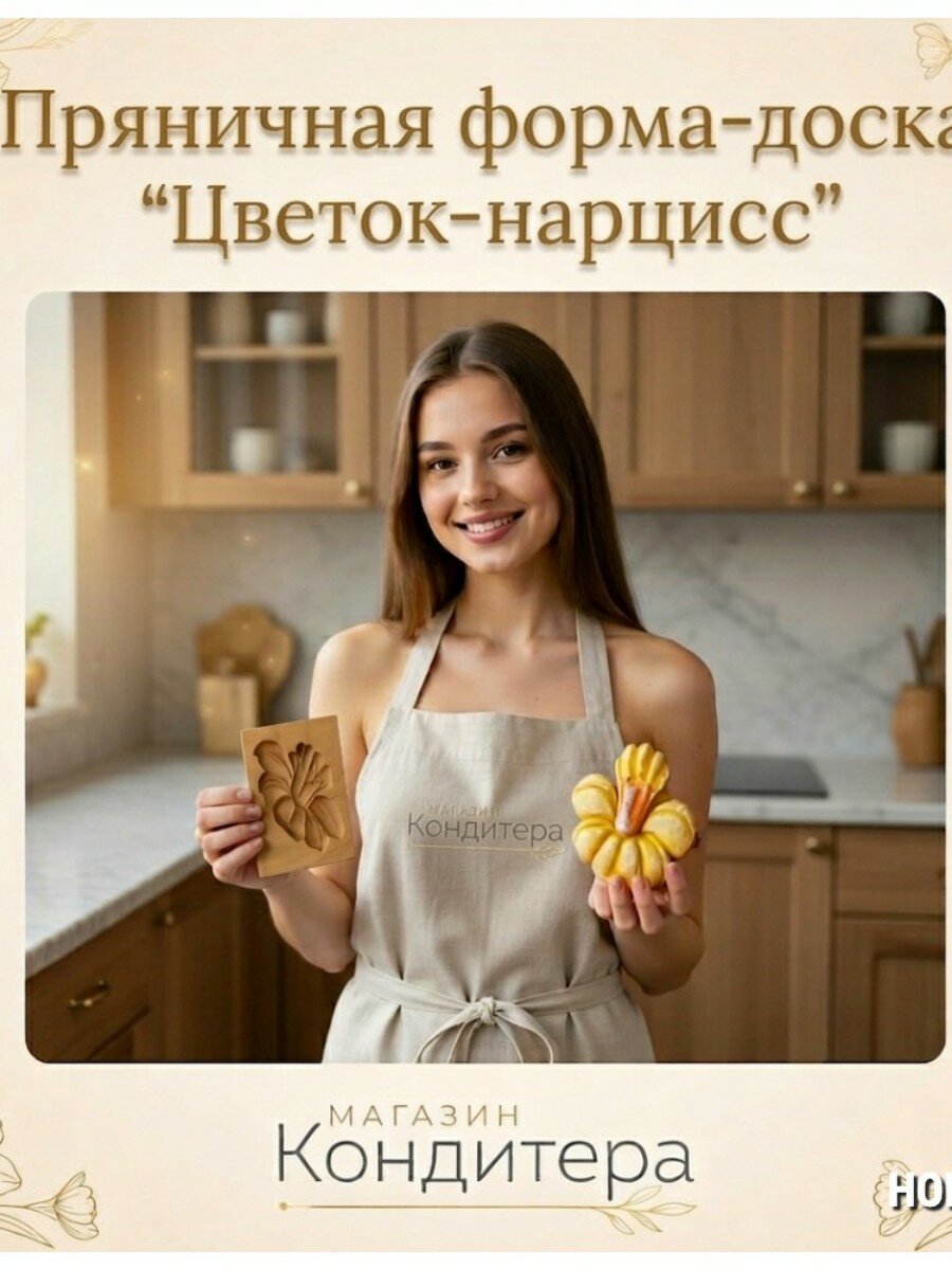 Пряничная форма-доска "Цветок-нарцисс" для формирования пряников