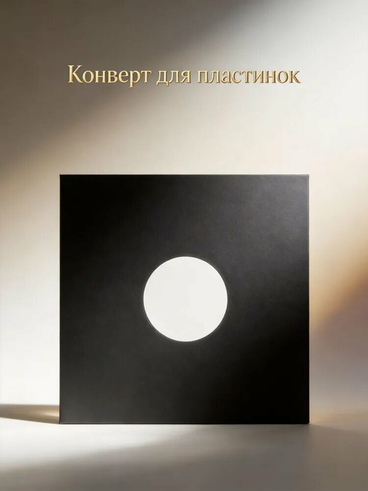 Черные виниловые защитные конверты из крафт-бумаги для хранения пластинок, набор из 10 шт