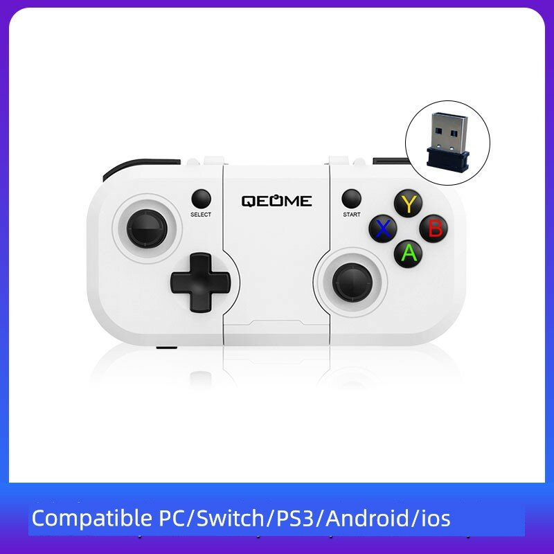 Беспроводной Bluetooth-контроллер с датчиком Холла, белый для мобильных, ПК и Steam-игр, включая приемник