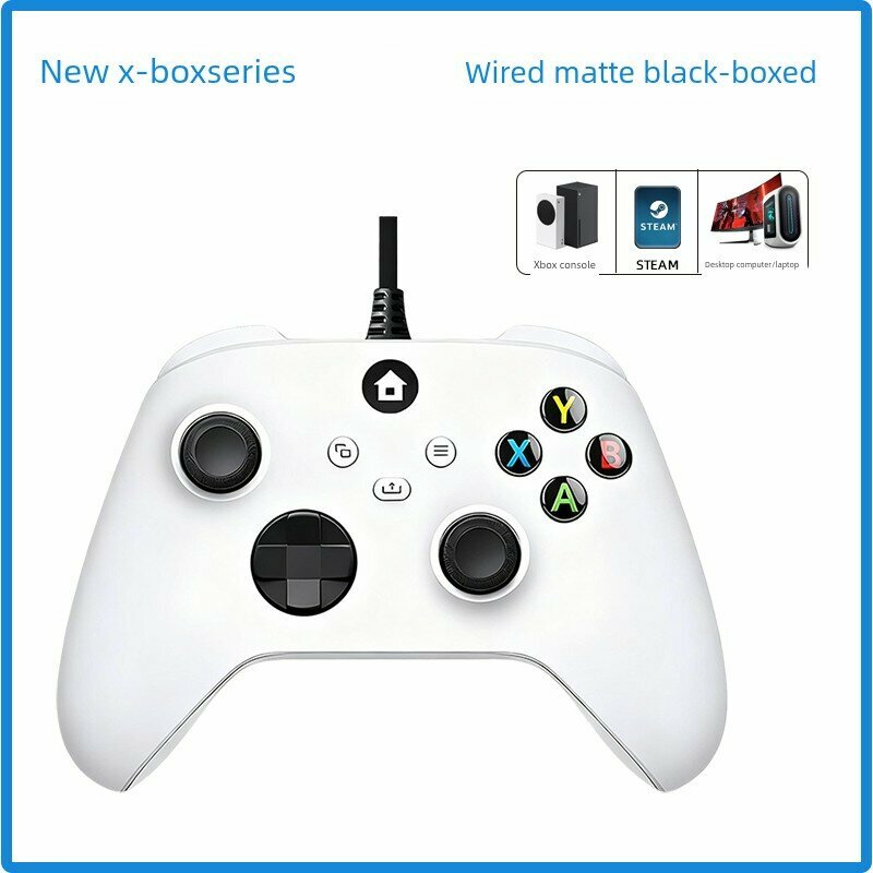 Проводной контроллер Xbox для ПК/Xbox, белый ледяной коробка игровой аксессуар