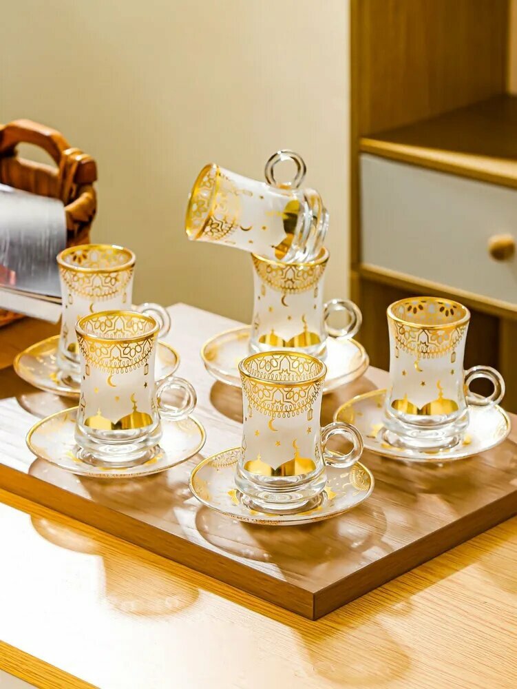Стакан армуды для чая 12 шт золотой