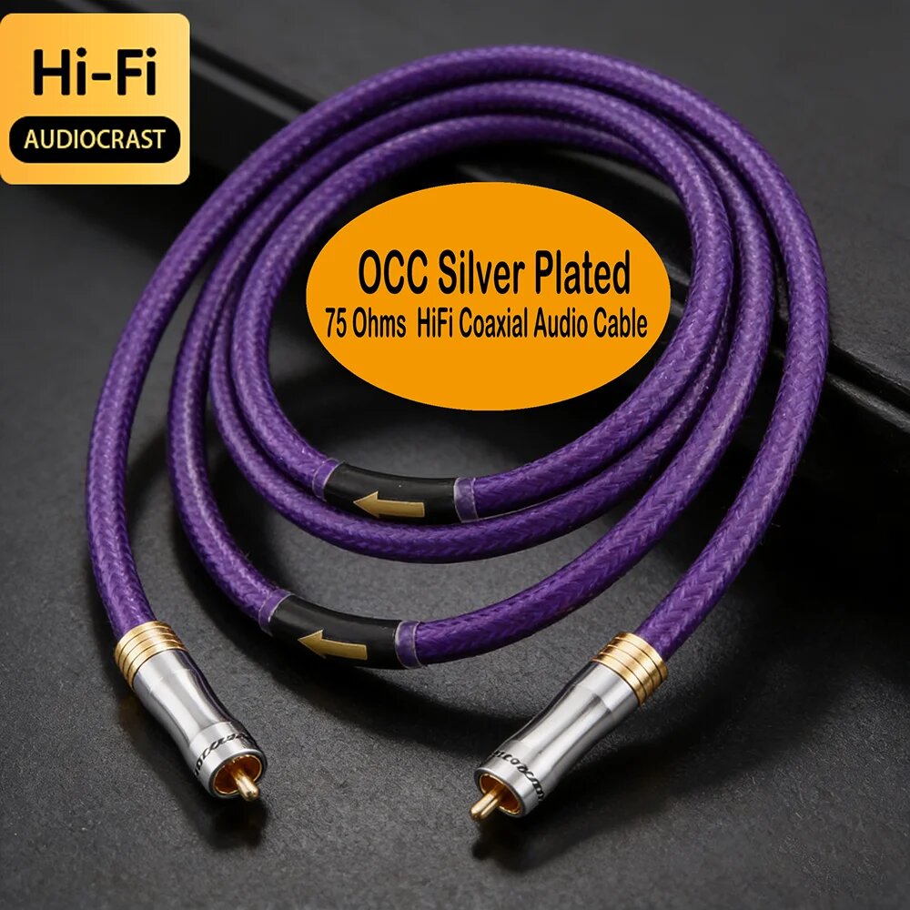 OCC 75 Ом HiFi коаксиальный аудио кабель RCA-RCA 1m 3.28ft