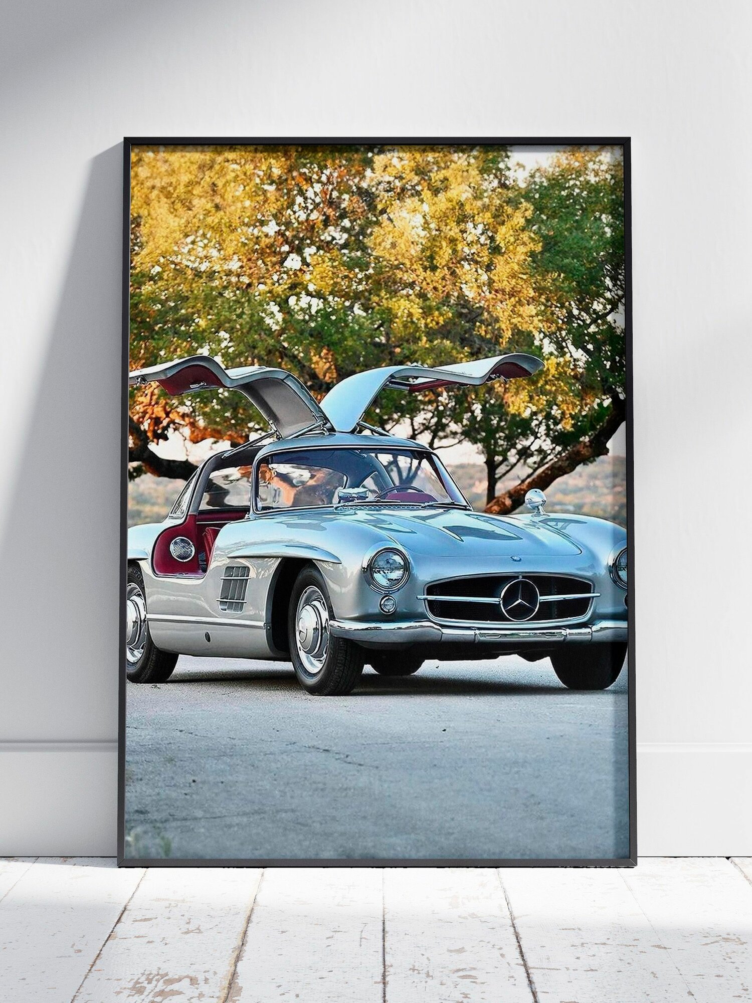 Плакат на стену для интерьера Легенды Авто (Мерседес Бенц 300 SL - Mercedes Benz 300 SL 2) - Постер по машине формата A4 (21x30 см)