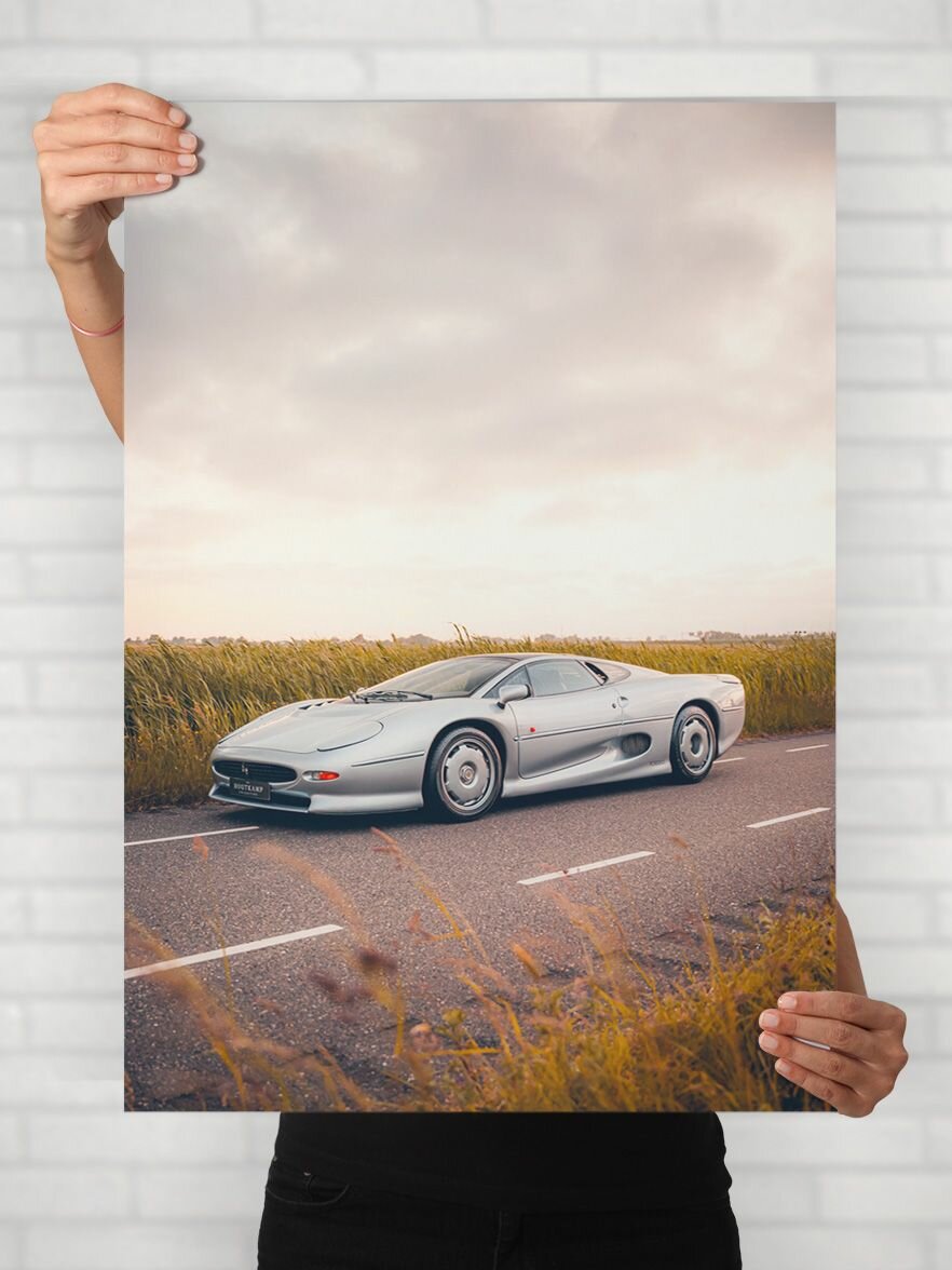 Плакат на стену для интерьера Легенды Авто (Ягуар XJ220 - Jaguar XJ220 3) - Постер по машине формата A2 (42x61 см)