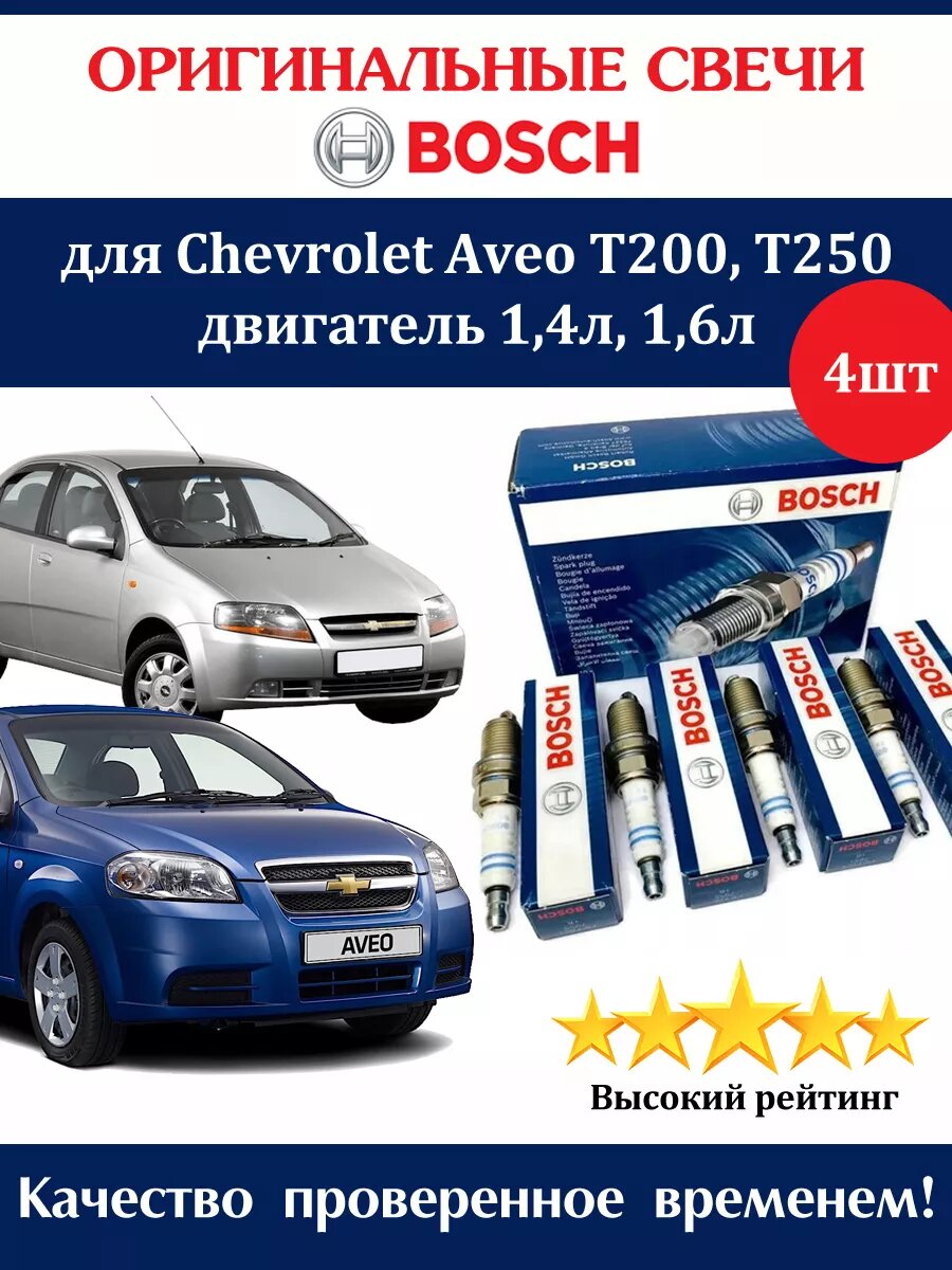 Свечи зажигания Шевроле Авео Chevrolet Aveo 4 штуки
