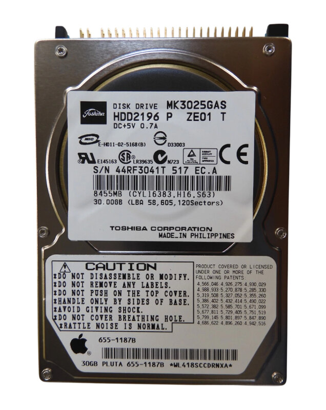 Жесткий диск Toshiba HDD2196 30Gb 4200 IDE 2,5" HDD