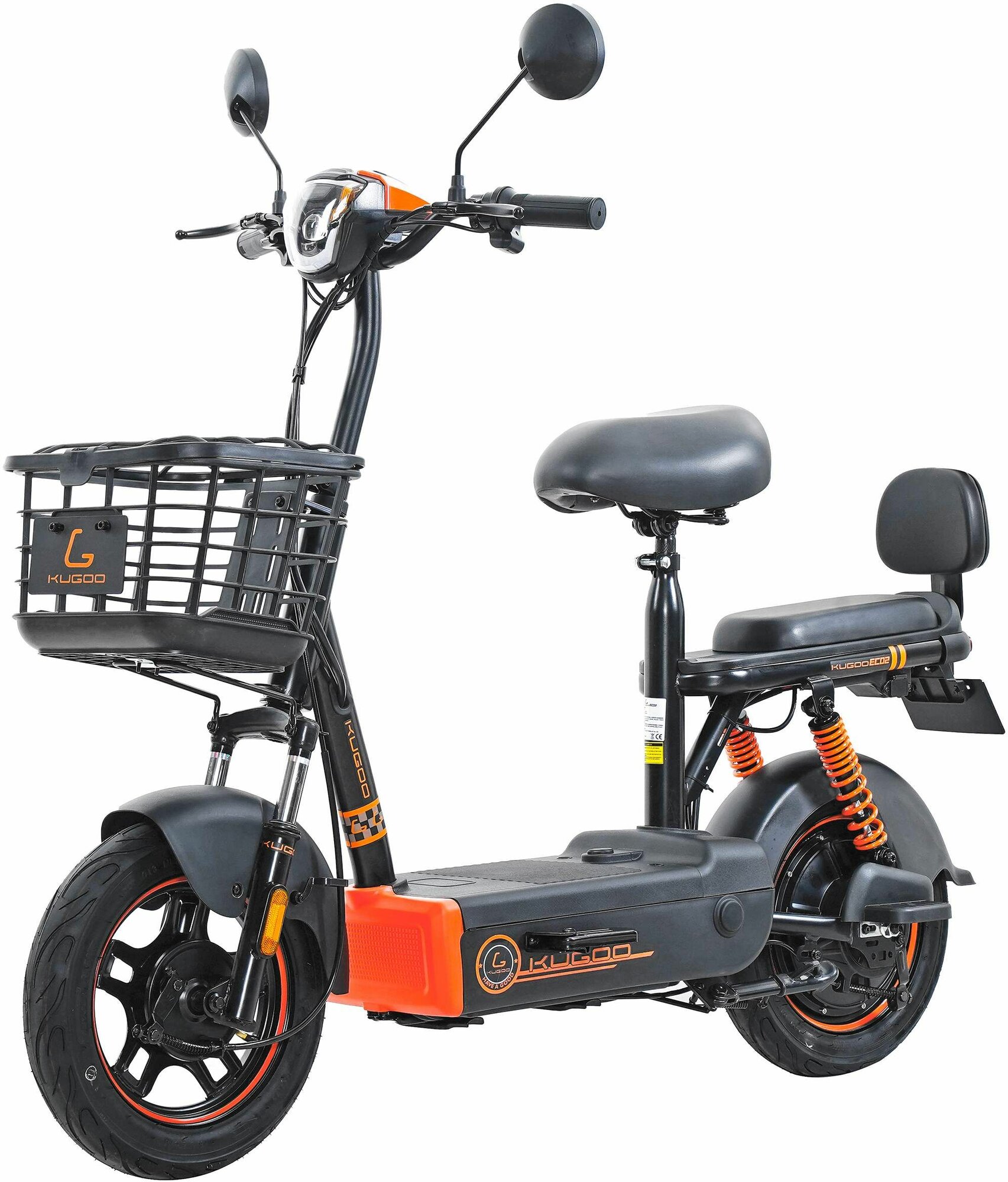 Электроскутер KUGOO EC 02 500W (48V/21Ah) - с корзинкой, двухместный
