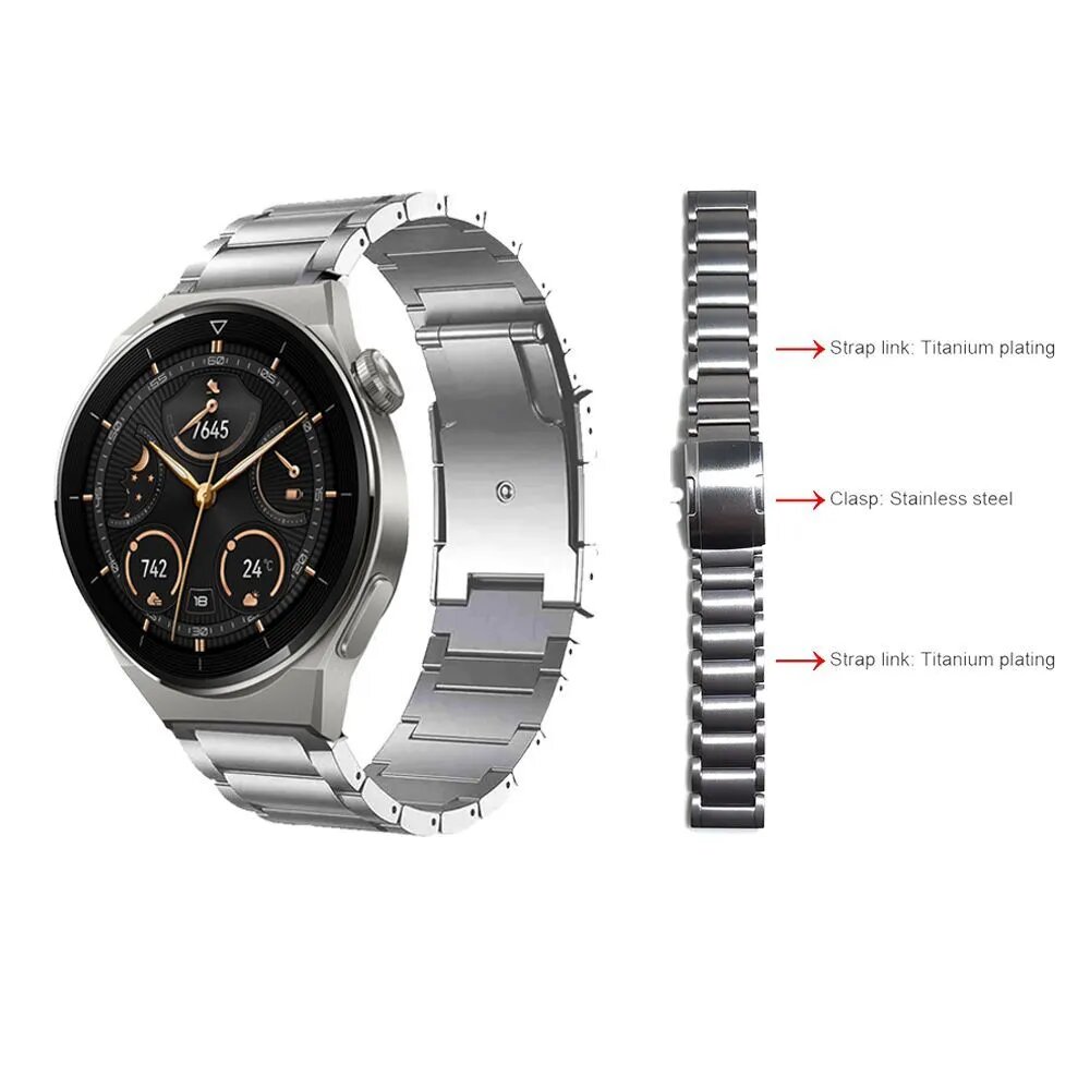 Титановый ремешок для часов HUAWEI WATCH GT5 Pro 5 4 3 46 мм Watch4 Pro Runner Amazfit GTR 4 GTR3 металлический браслет
