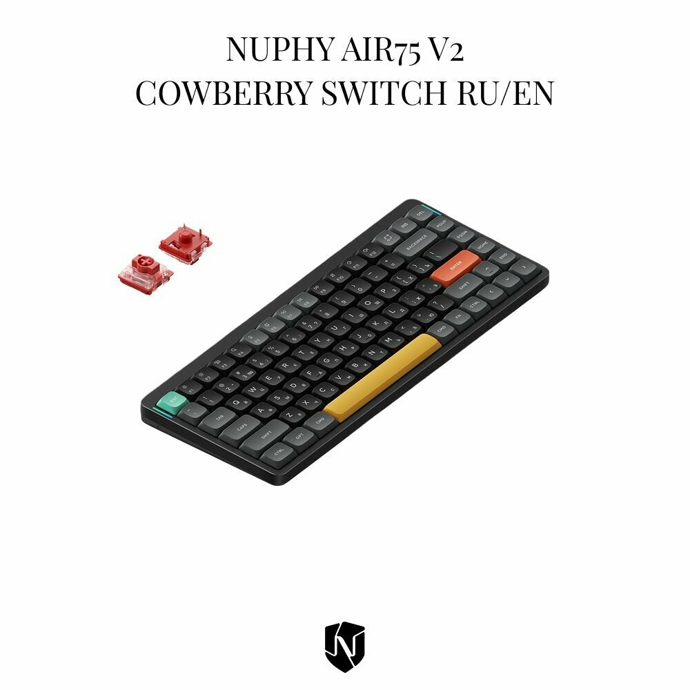 Беспроводная механическая клавиатура QMK Nuphy AIR75v2 Basalt Black, RGB, Hot Swap, Cowberry Switch