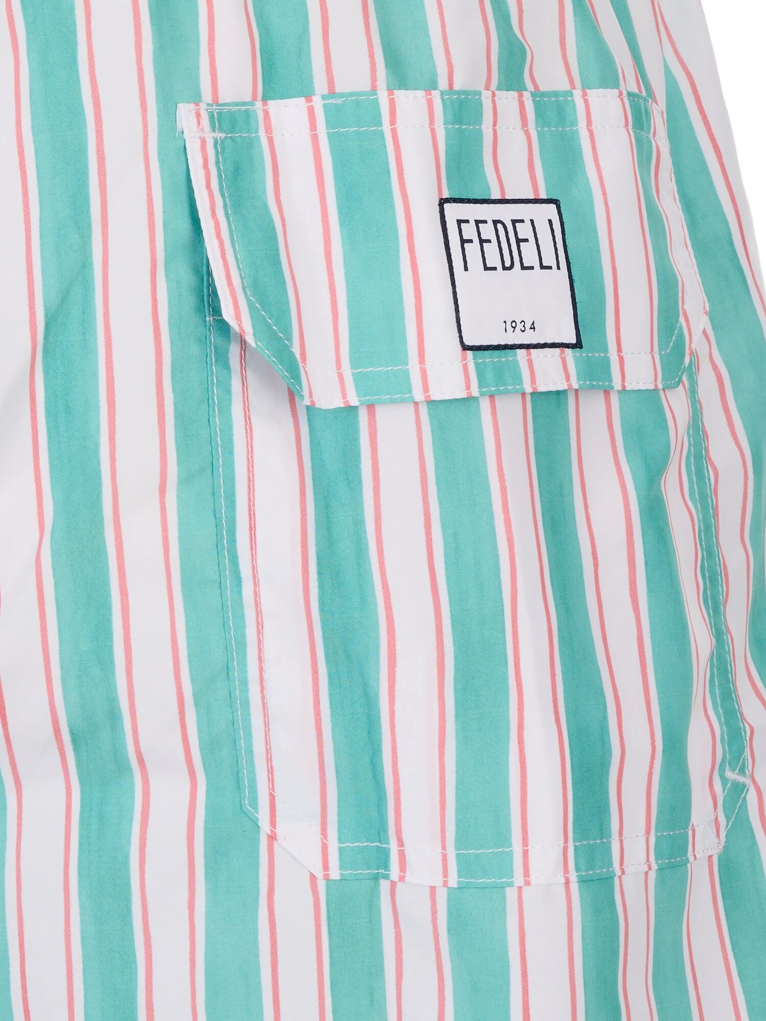 Шорты для плавания FEDELI Striped drawstring swim shorts, размер 50, зеленый, — фото 1