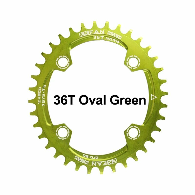Велоцепная звезда EKFan 36T Oval Green, 104BCD