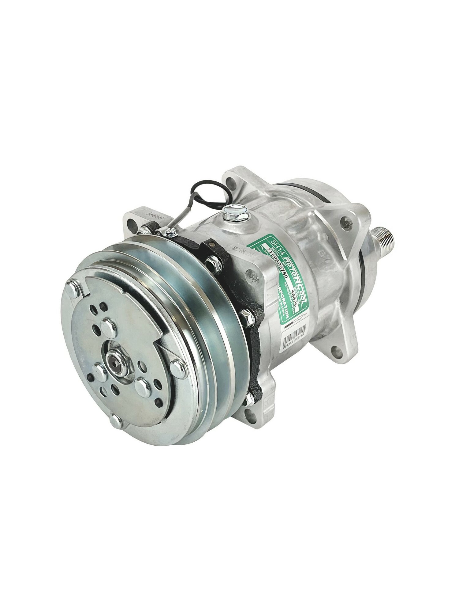 Компрессор кондиционера Sanden 5H14 (12V, А2) выходы горизонтальные (O-ring) 3/4" - 7/8" универсальный