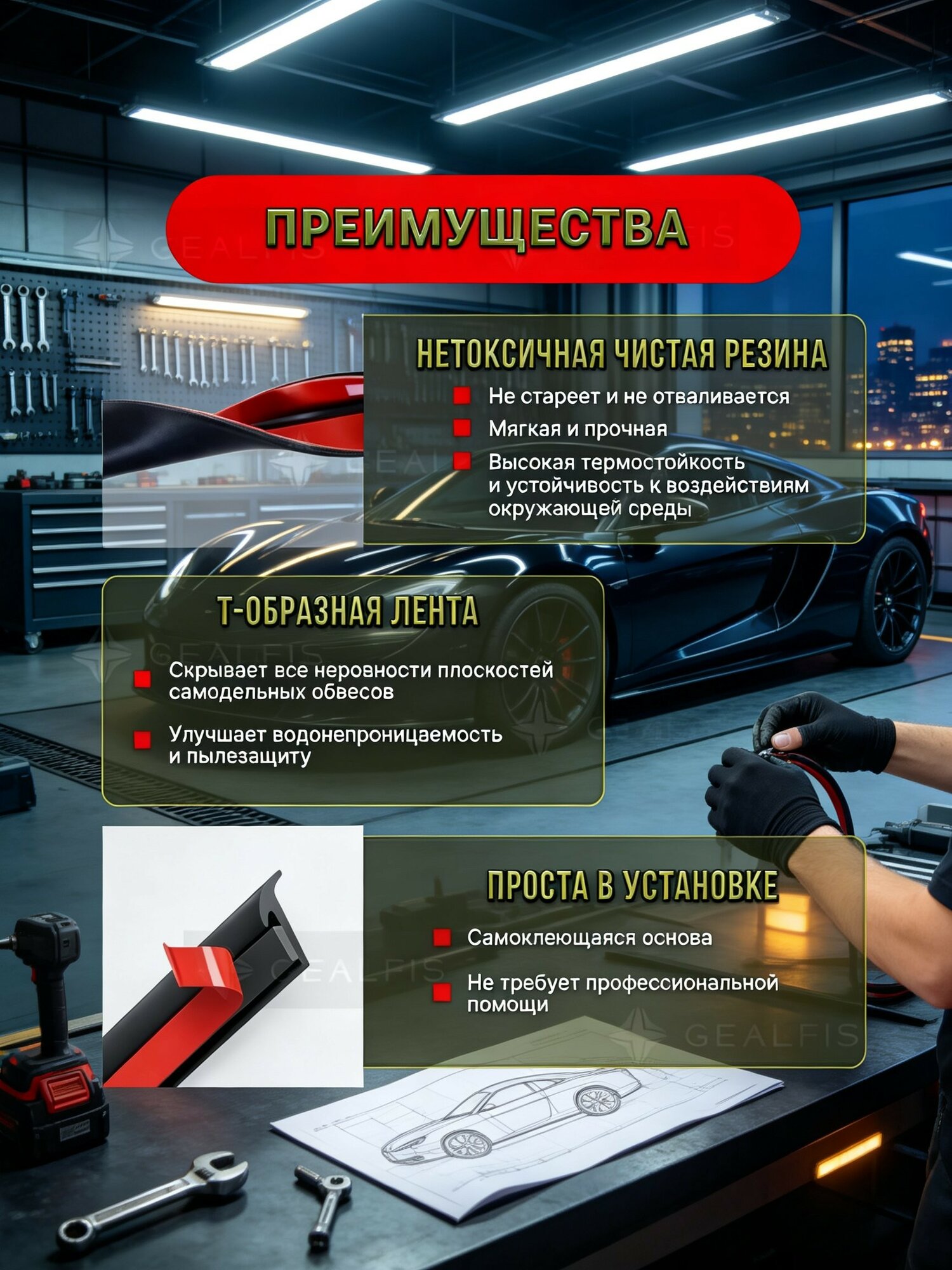 Автомобильный резиновый молдинг 5 м, самоклеящийся уплотнитель EPDM 8 мм черный для тюнинга арок бамперов порогов