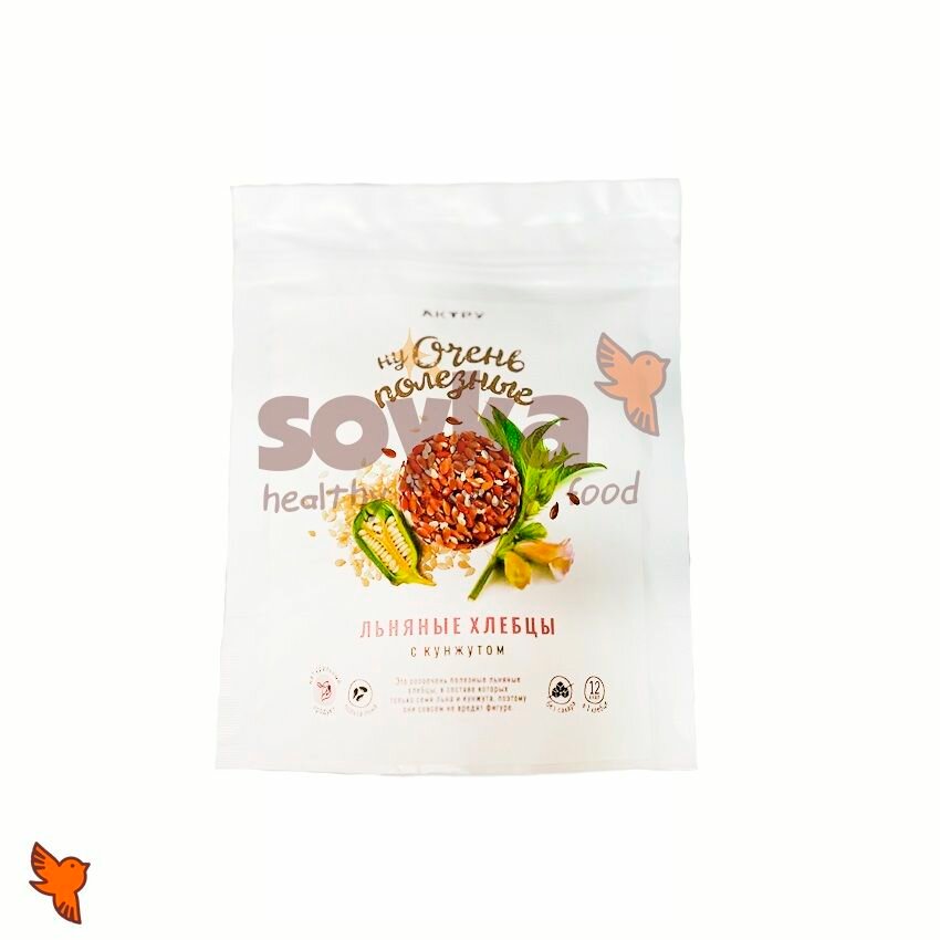 Хлебцы льняные с кунжутом Актру, 80г