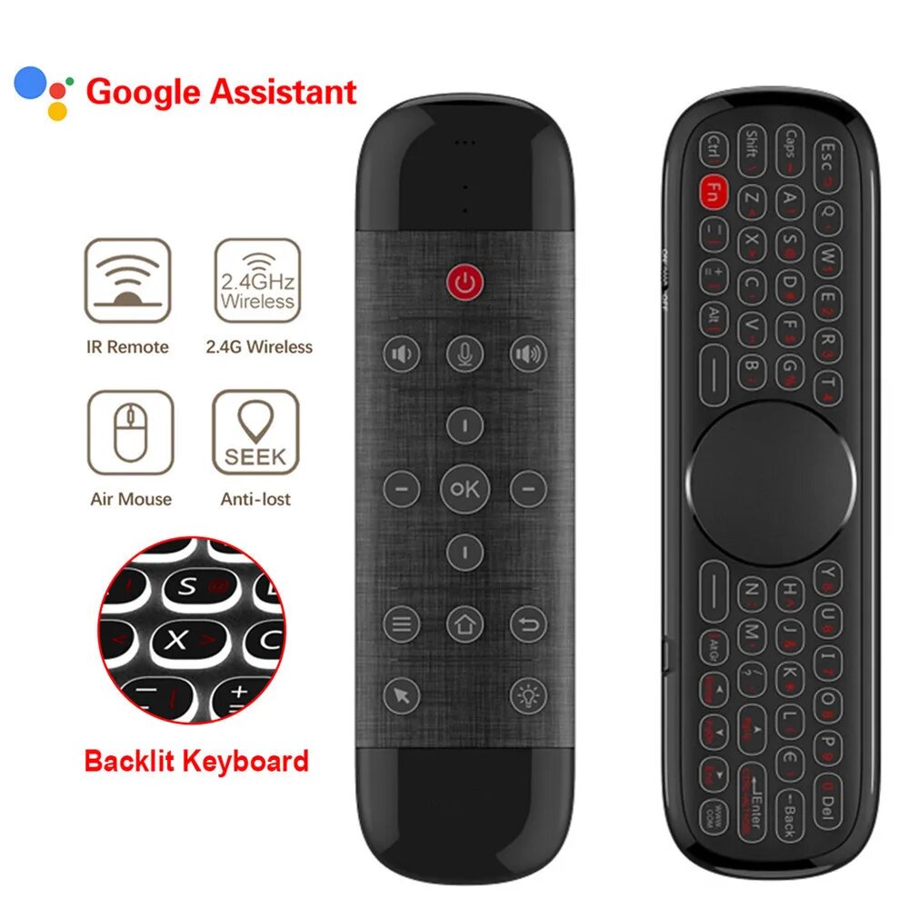 Пульт для ТВ с клавиатурой, 2.4G, IR, Air Mouse, Black