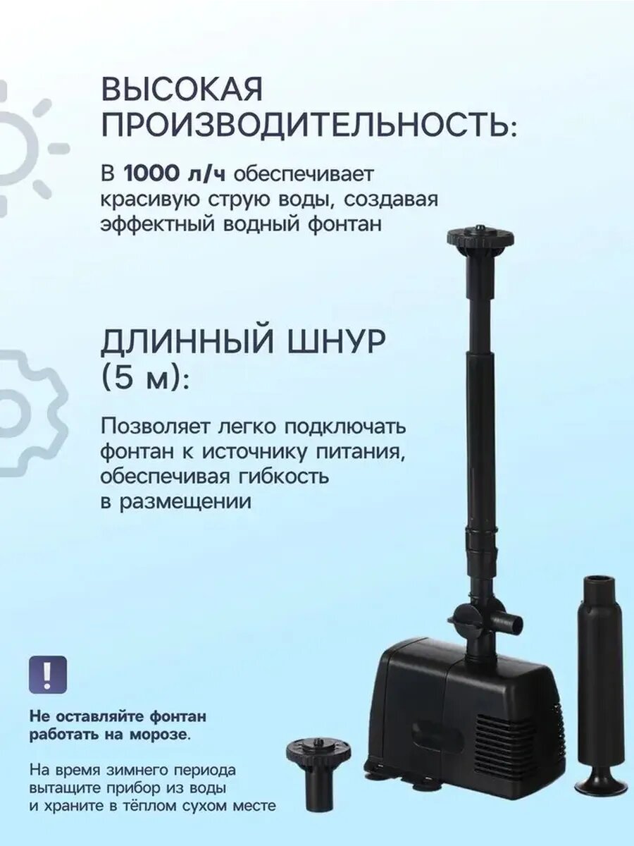 Элегантный садовый фонтан с подсветкой и мягким звуком