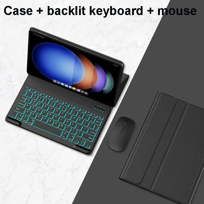 Чехол для планшета Xiaomi Pad 6s Pro 12,4 дюйма со съемной русской Bluetooth-клавиатурой.
