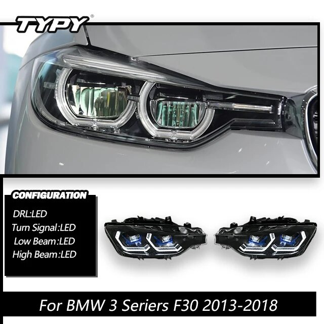 Светодиодные фары TYPY для автомобильных фар Комплекты фар для BMW F30 Фары F35 2012-2019 Автомобильные противотуманные фары DRL Тормозные поворотные сигнальные лампы