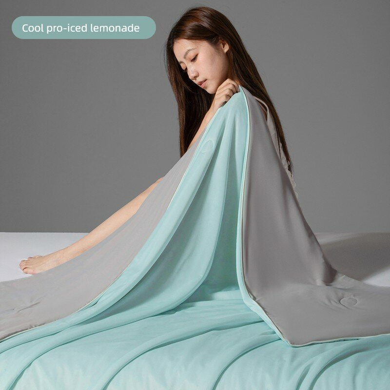 Комплект летнего одеяла Yalu Cool Ice Silk из четырех предметов, машинная стирка, тонкое одеяло для лета, одеяло для