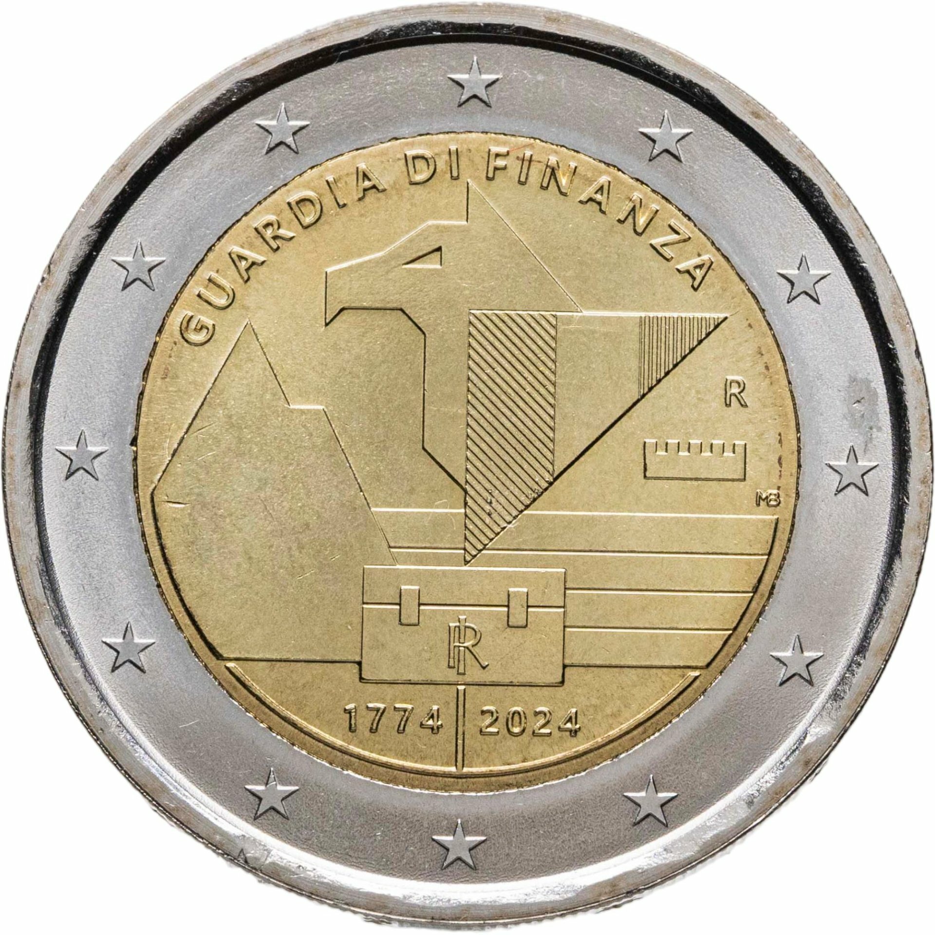 Италия 2 евро (euro) 2024 "250 лет финансовой гвардии"