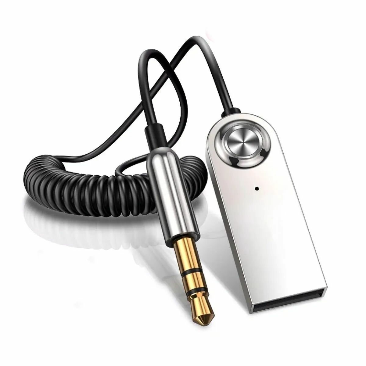 AUX адаптер 3,5 мм Bluetooth 5.0 для автомобиля с микрофоном и USB-питанием — ресивер для Android iOS Windows TCL