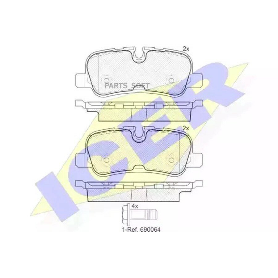 Колодки тормозные дисковые ICER 181946 задн, LAND ROVER: RANGE ROVER III (LM) 02-, RANGE ROVER SPORT (LS) 05-