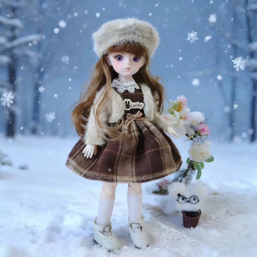 Новая зимняя одежда, комплект одежды для куклы BJD с шестью суставами, кукла-призрак, одежда для куклы 30cm (пальто,