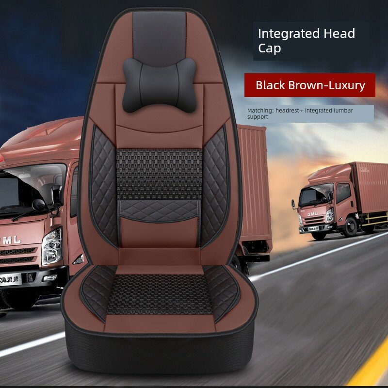 Чехол для сиденья грузовика Volvo FH/FM с цельным подголовником, люкс, черно-бежевый