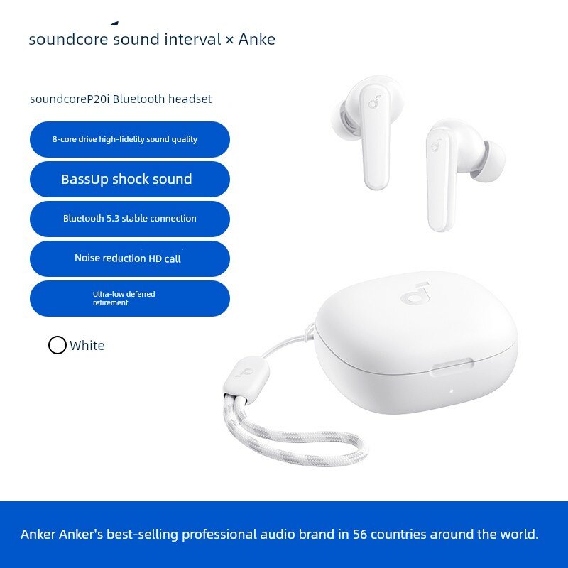 Soundcore P20i беспроводные наушники Bluetooth с 30-часовой батареей для комфортного использования весь день - Белый