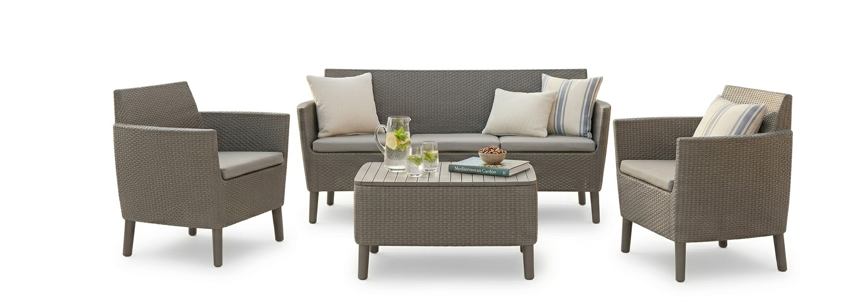 Комплект Keter Салемо трипл сет (Salemo 3 seater set) капучино