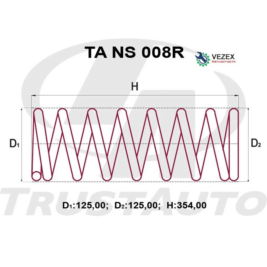 TRUSTAUTO TANS008R TANS008R Пружина подвески усиленная ()