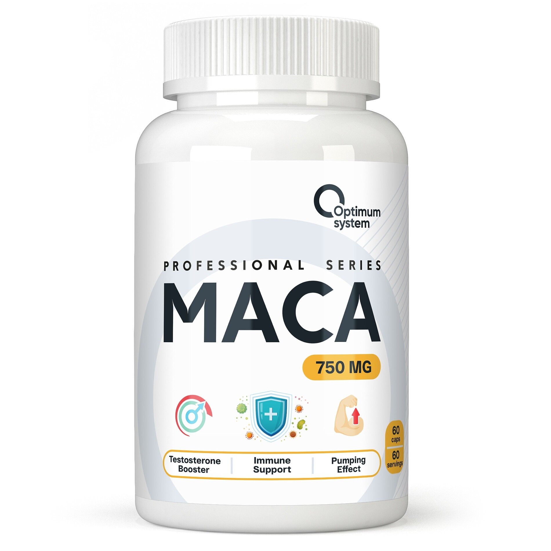 Мака перуанская Optimum System Maca 750 мг 60 капсул - для мужской силы, тестостерона