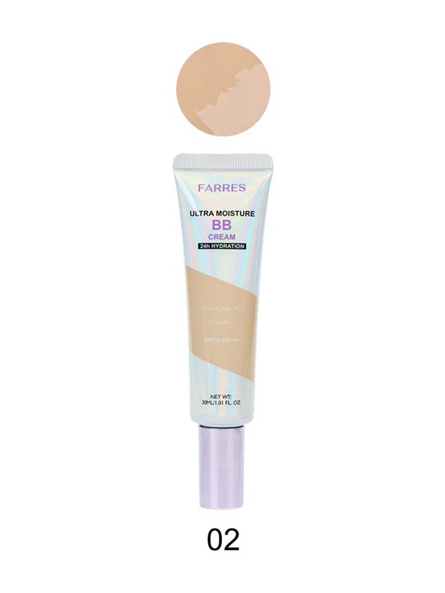 BB Крем для лица легкий Farres Увлажняющий с SPF30 защитой, тон 02
