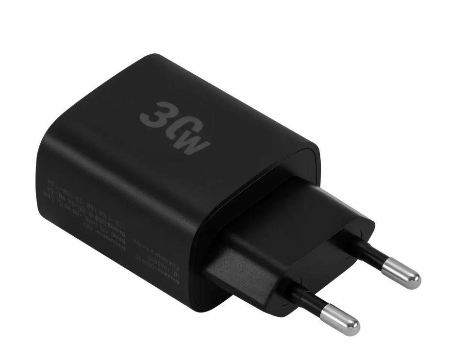 Сетевое зарядное устройство DIGMA DGW3C, черный, USB-С, 30Вт,3А,5-20В, (DGW3C0F010BK)