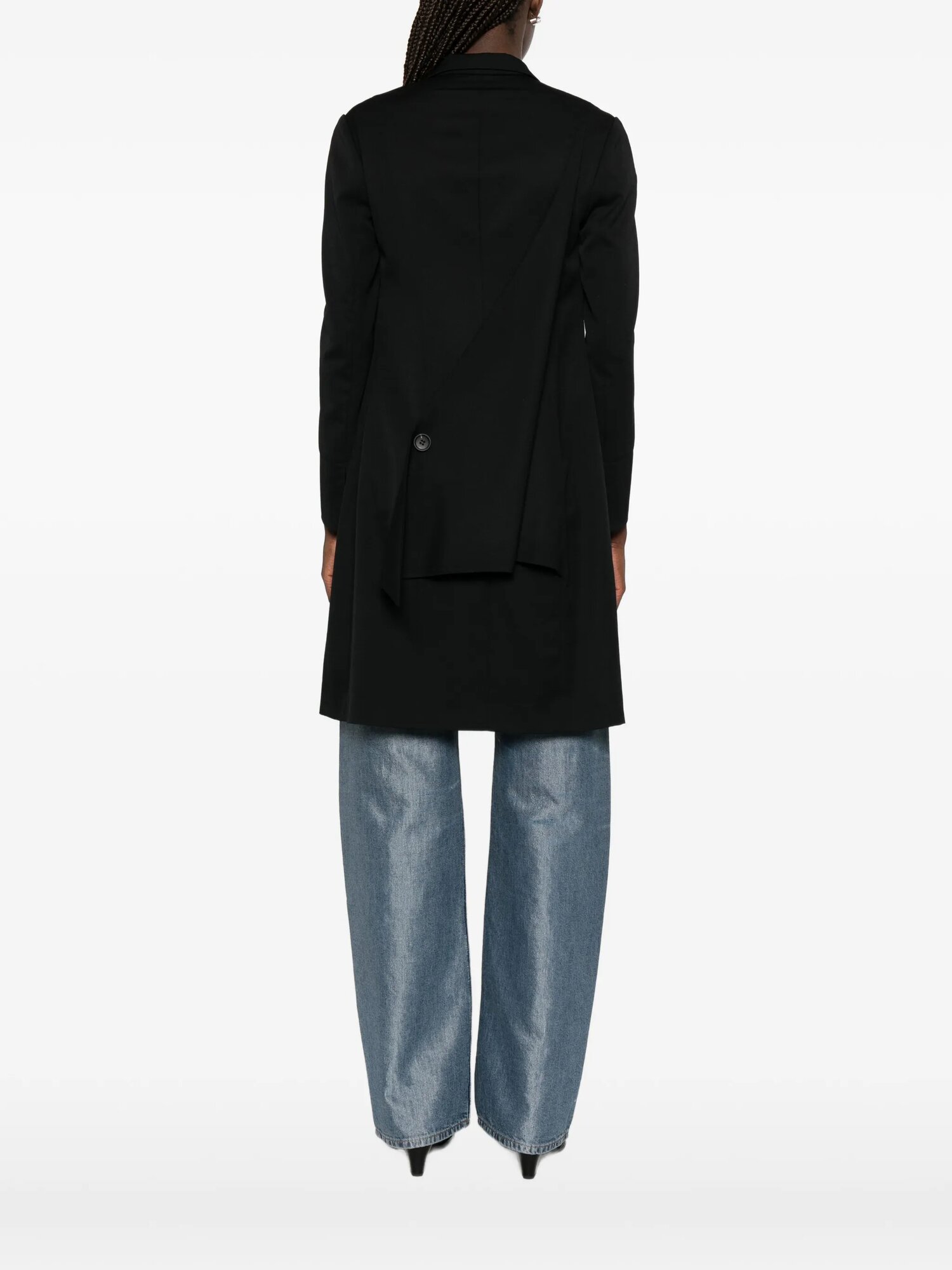 Пальто Yohji Yamamoto Asymmetric-panel single-breasted coat, размер 46 — фото 1