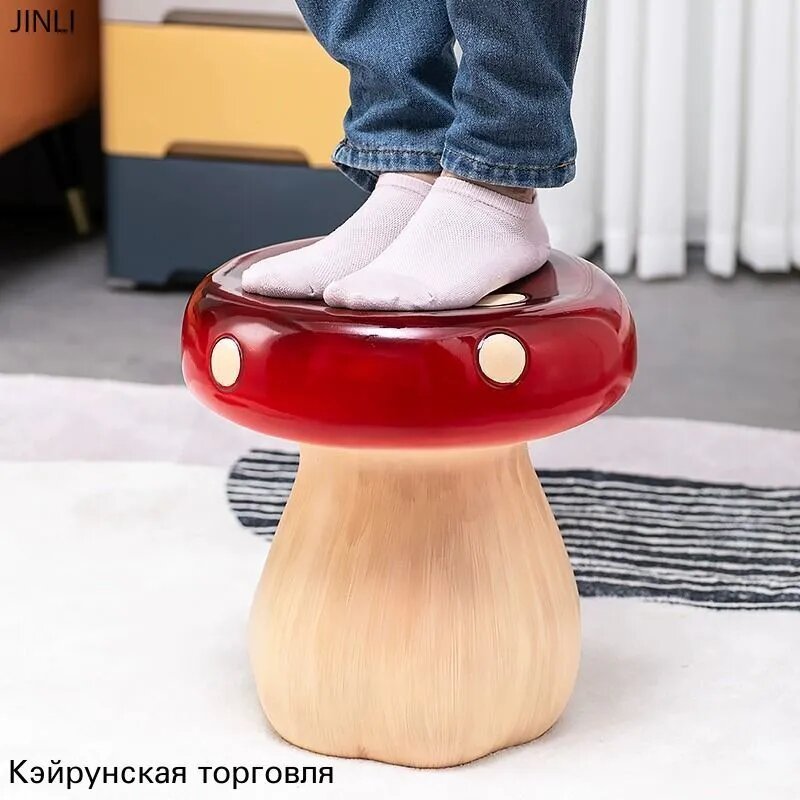 Табурет JINLI красный, детский, пластик, высота 35 см, диаметр 20 см — фото 1