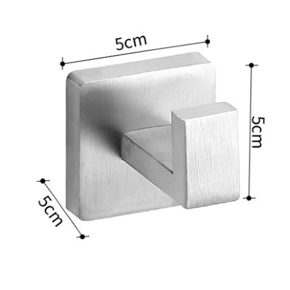 Крючок для ванной из нержавеющей стали 5x5x5 см, настенный квадратный крючок для полотенец, монтаж на сверление